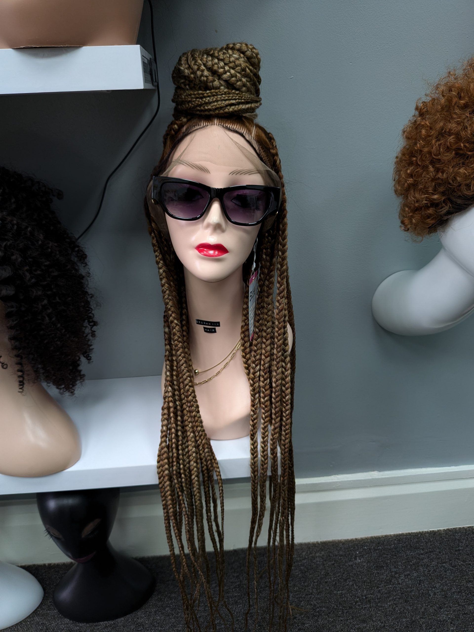 Box braids Wig Chestnut blond , 26inch Braid Wig. – Beberries Lounge